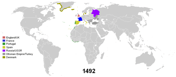 Las principales etapas de la expansión europea de los siglos XVI a XX